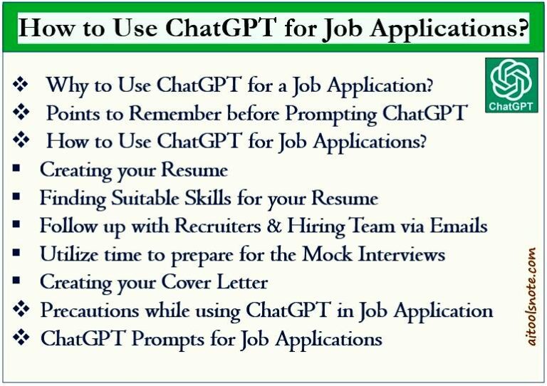 How to utilize ChatGPT for Job Applications? - aitoolsnote.com